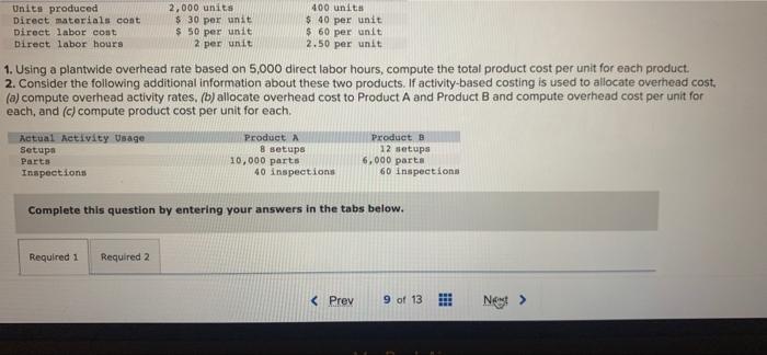 Solved S Exercise 17-11 (Algo) Computing product cost per | Chegg.com