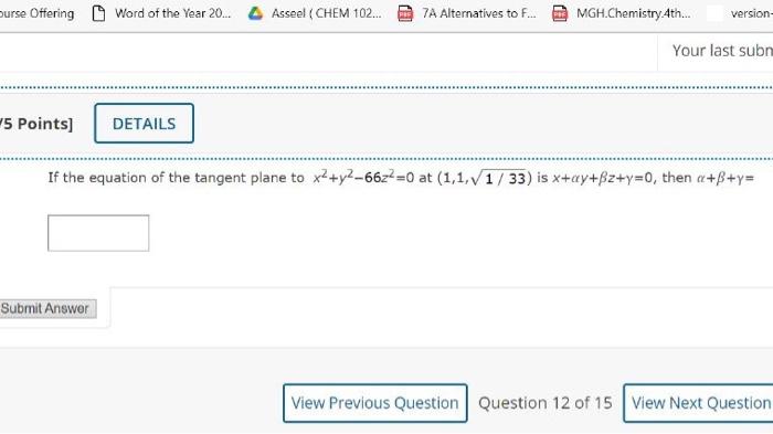 Solved If the equation of the tangent plane to x2+y2−66z2=0 | Chegg.com