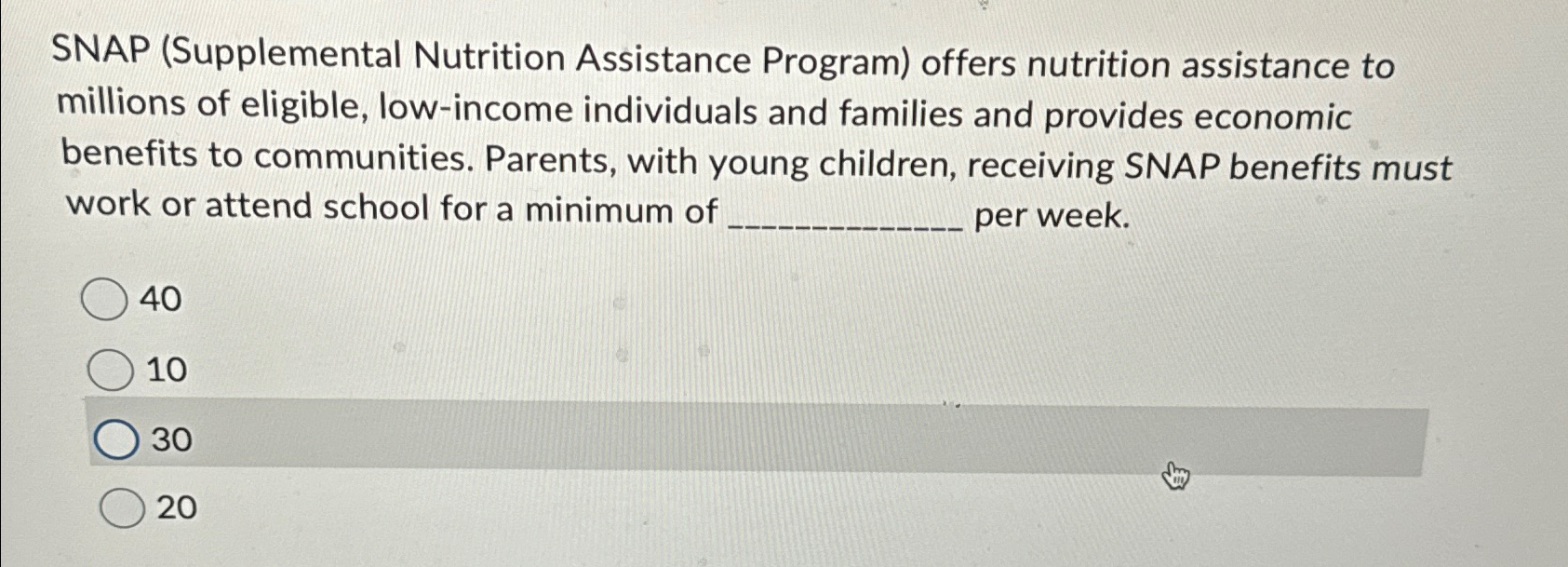 Solved SNAP (Supplemental Nutrition Assistance Program) | Chegg.com