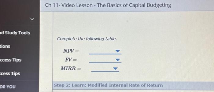 Solved Follow these steps describing how the MIRR is | Chegg.com