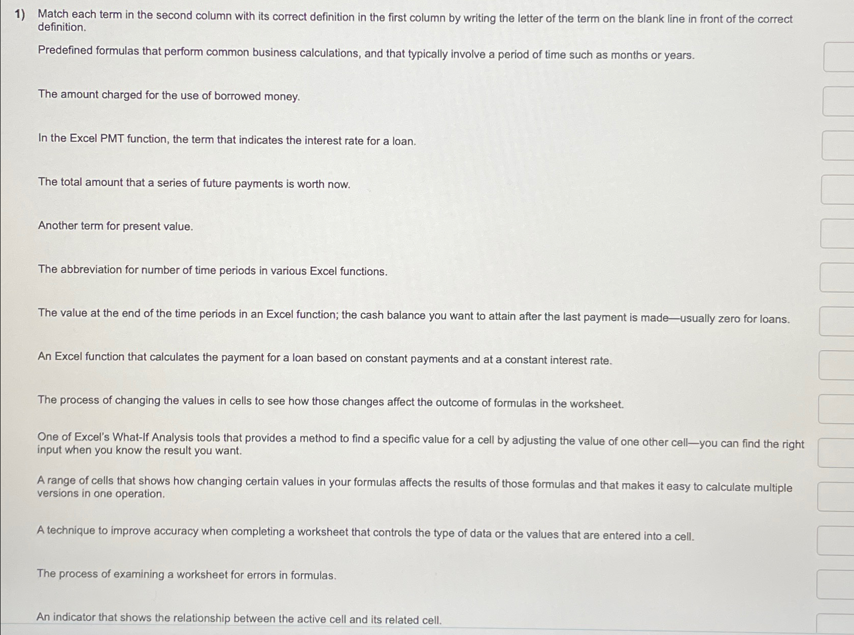 Solved Match each term in the second column with its correct | Chegg.com