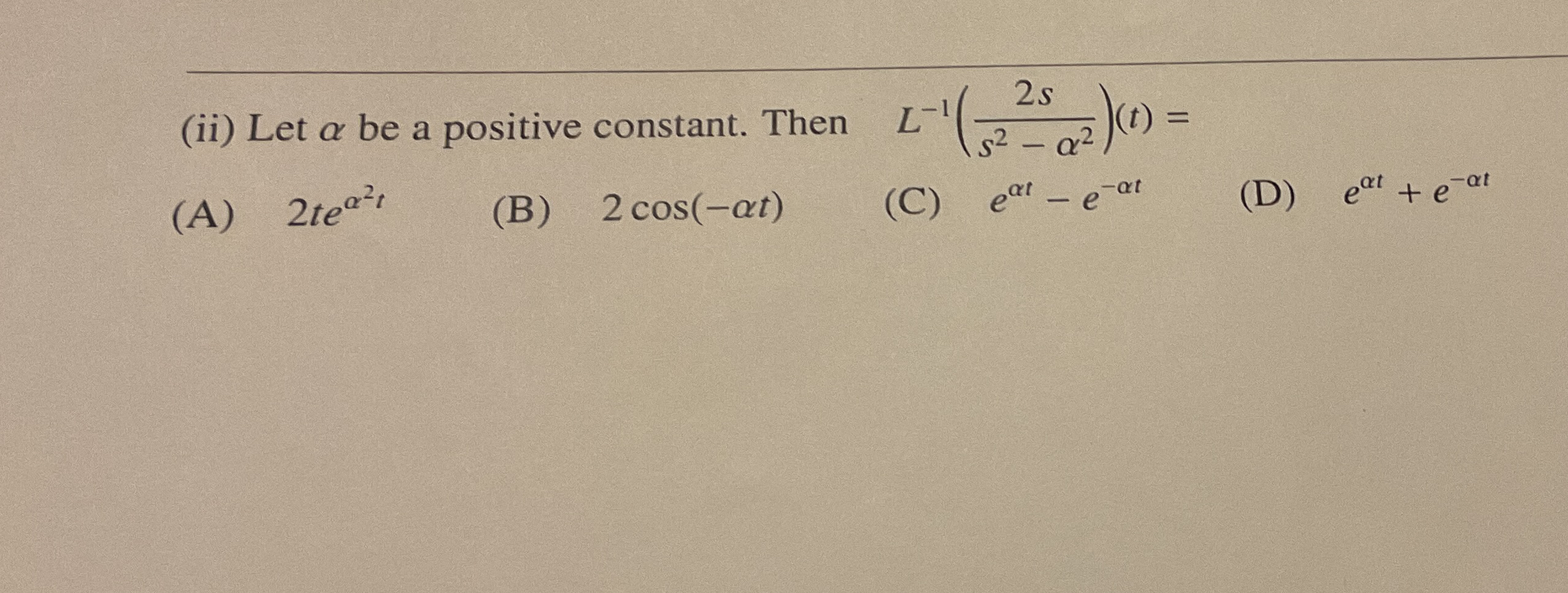 Solved (ii) ﻿Let α ﻿be a positive constant. Then | Chegg.com