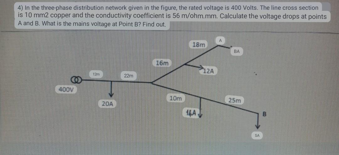 Solved 4) In the three-phase distribution network given in | Chegg.com