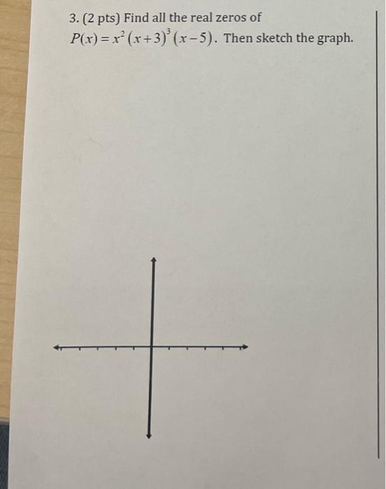 Solved 3. (2 pts) Find all the real zeros of | Chegg.com