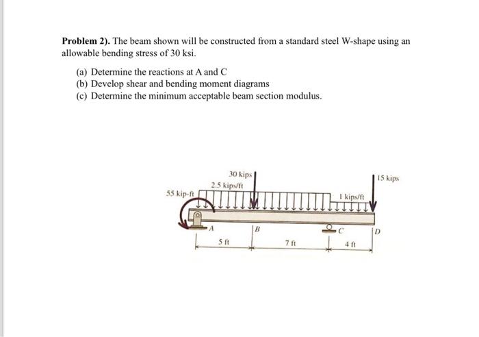 Solved Problem 2). The beam shown will be constructed from a | Chegg.com