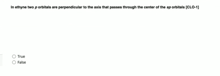 Solved In ethyne two \( ﻿p \) ﻿orbitals are perpendicular to | Chegg.com