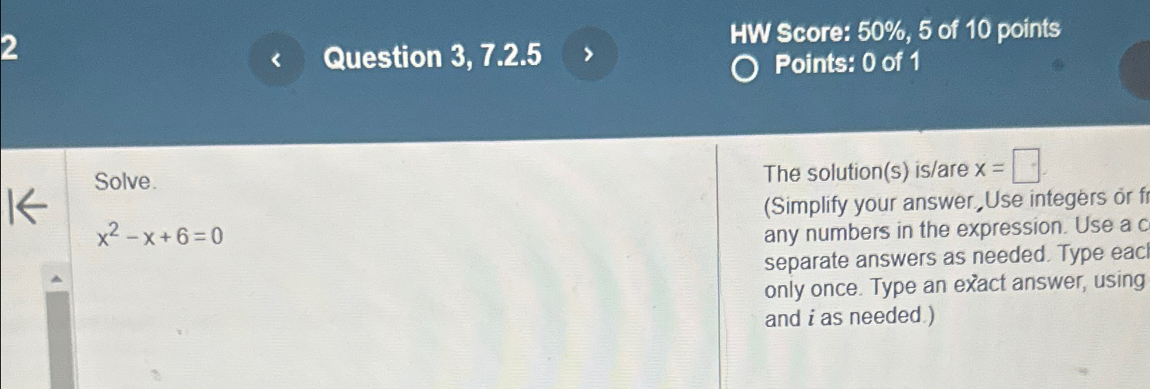 Solved 2Question 3, 7.2.5HW Score: 50%,5 ﻿of 10 | Chegg.com