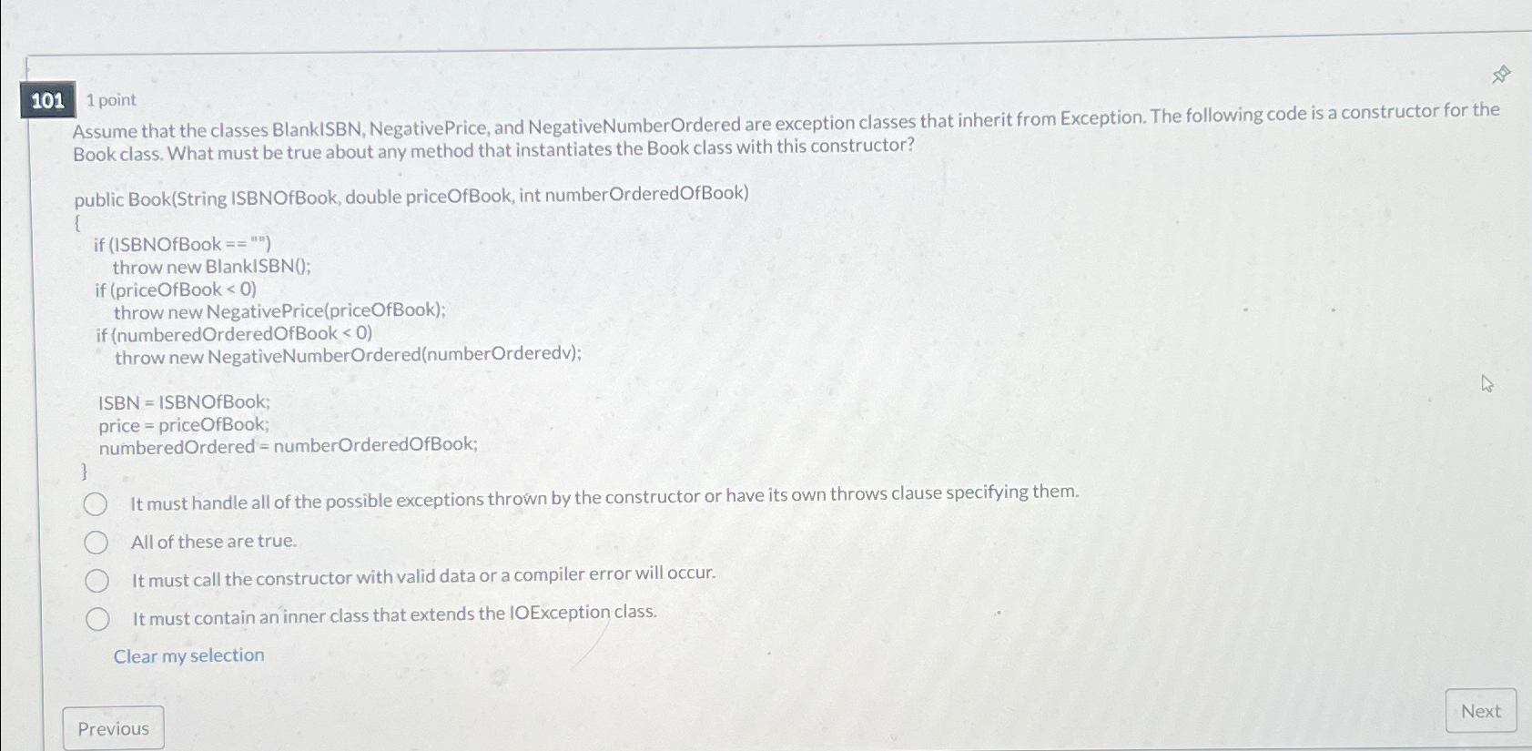 Solved 1011 ﻿pointAssume that the classes BlankISBN, | Chegg.com