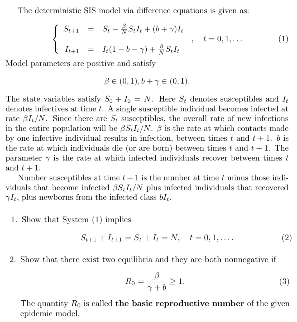 Solved The Deterministic Sis Model Via Difference Equations
