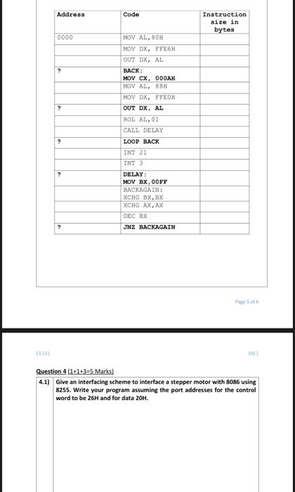 Solved Give an interfacing scheme to interface a stepper | Chegg.com