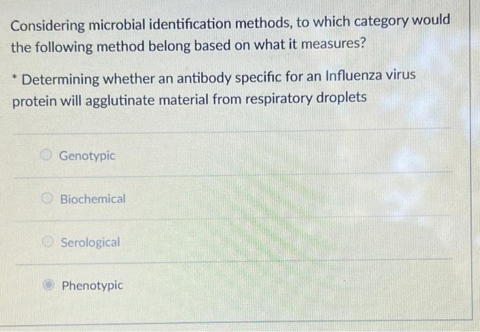 Solved Considering Microbial Identification Methods To 0944