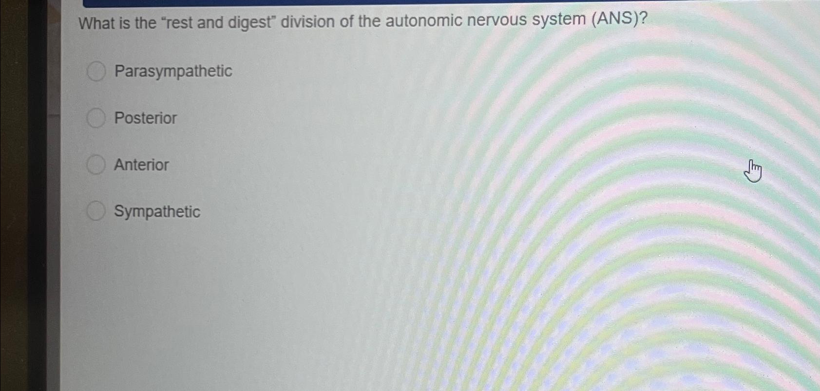 Solved What is the "rest and digest" division of the | Chegg.com