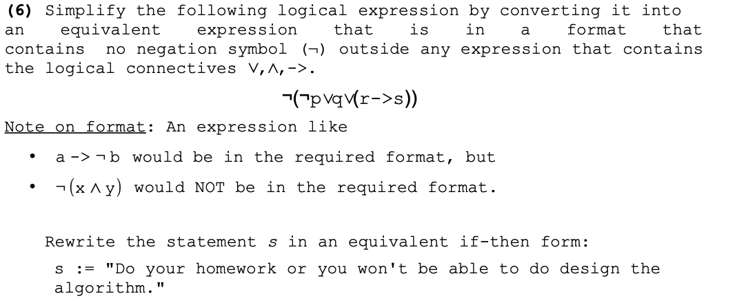 Solved (6) ﻿Simplify the following logical expression by | Chegg.com