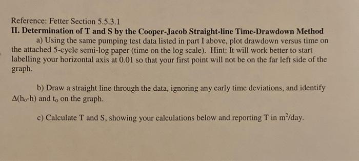Solved Reference: Fetter Section 5.5.3.1 II. Determination | Chegg.com