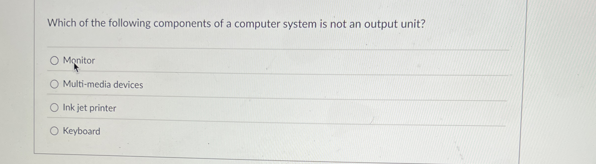 Solved Which of the following components of a computer | Chegg.com