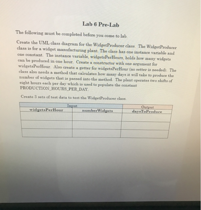 Solved Lab 6 Pre-Lab The following must be completed before | Chegg.com