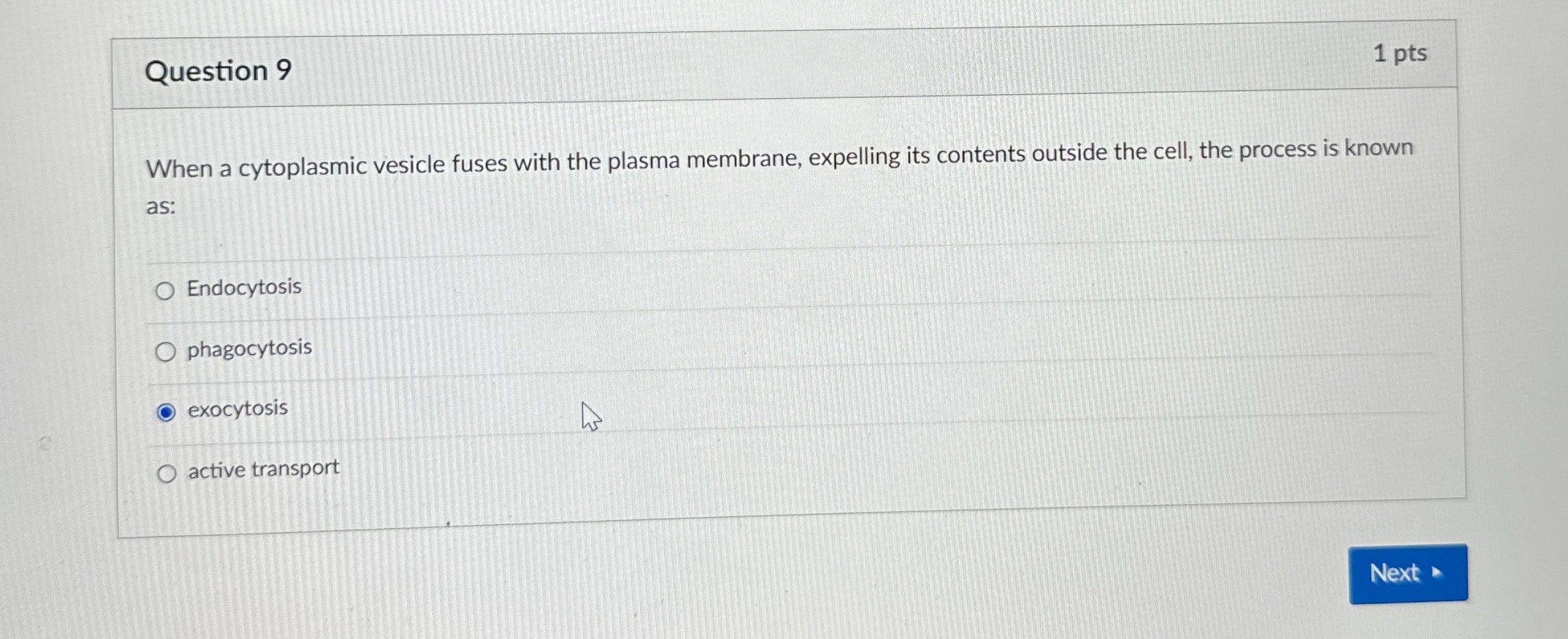 Solved Question 91 ﻿ptsWhen a cytoplasmic vesicle fuses with | Chegg.com