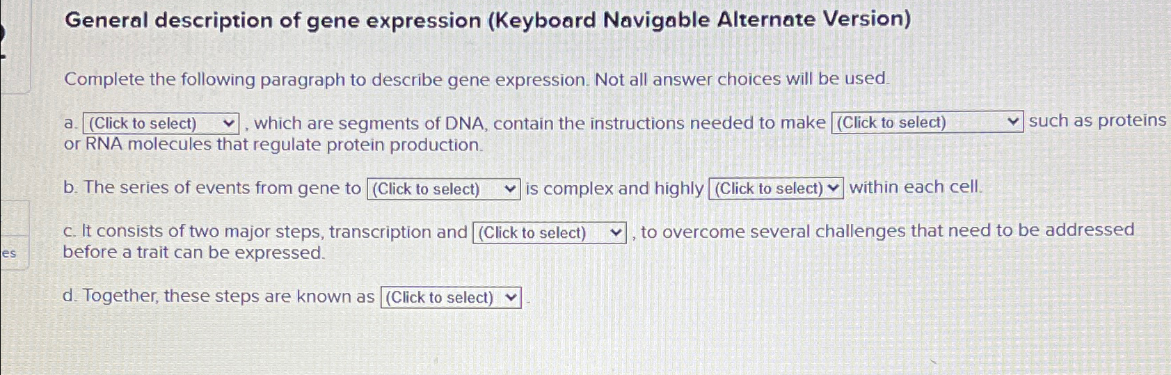 Solved General description of gene expression (Keyboard | Chegg.com