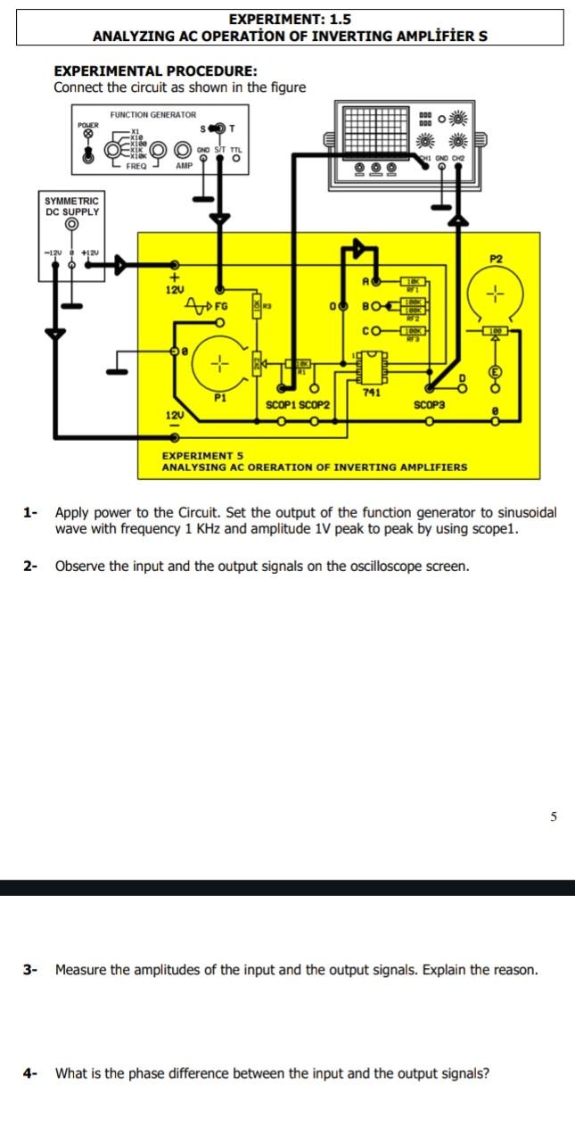 Solved EXPERIMENTAL PROCEDURE: 1- Apply power to the | Chegg.com