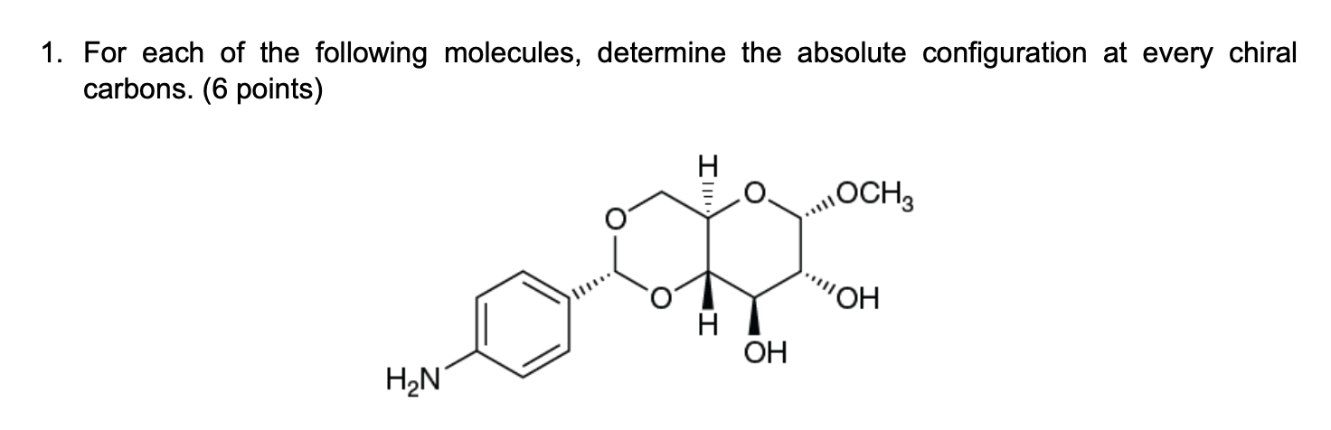 Solved For each of the following molecules, determine the | Chegg.com