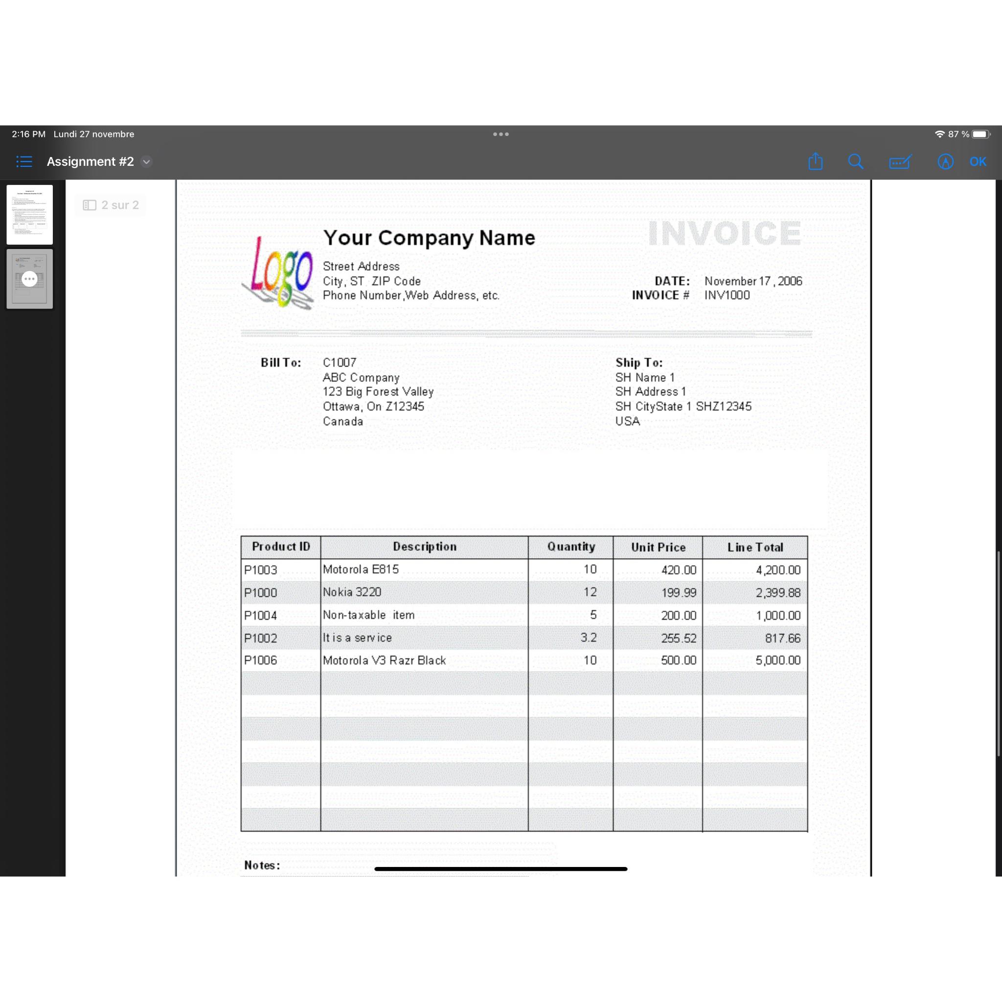 Solved Please find below an invoice from your | Chegg.com