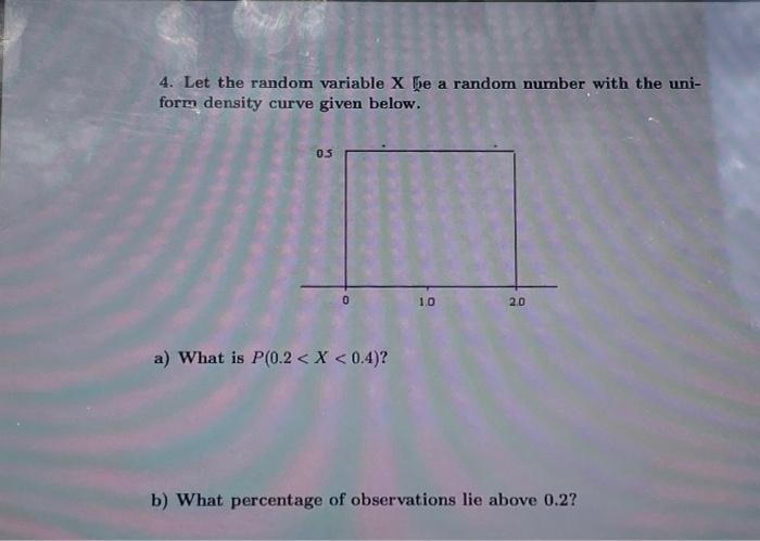 Solved 4. Let the random variable X the a random number with | Chegg.com