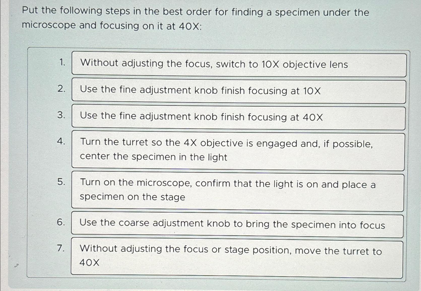 Solved Put the following steps in the best order for finding | Chegg.com