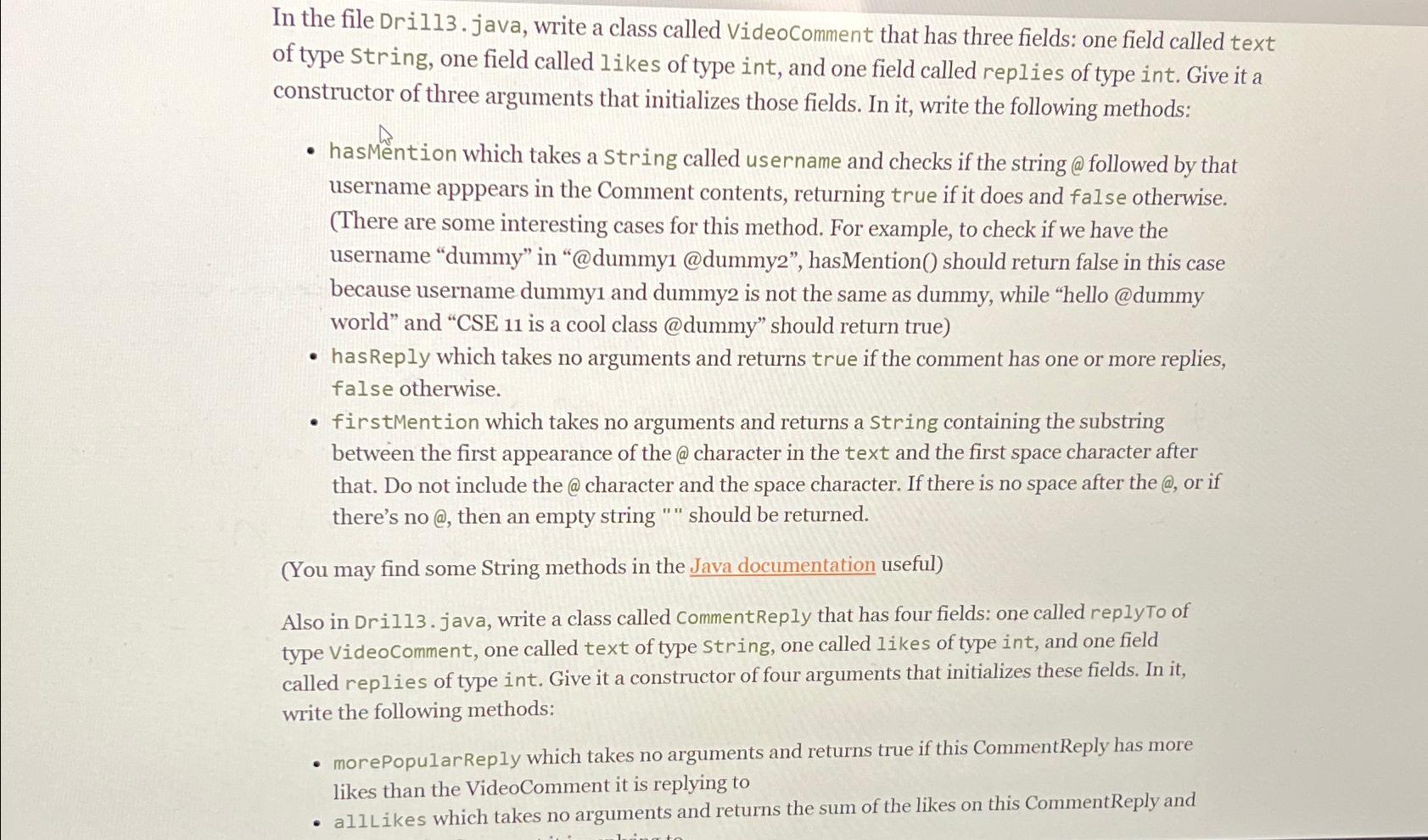 Solved In the file Dril13. ﻿java, write a class called | Chegg.com