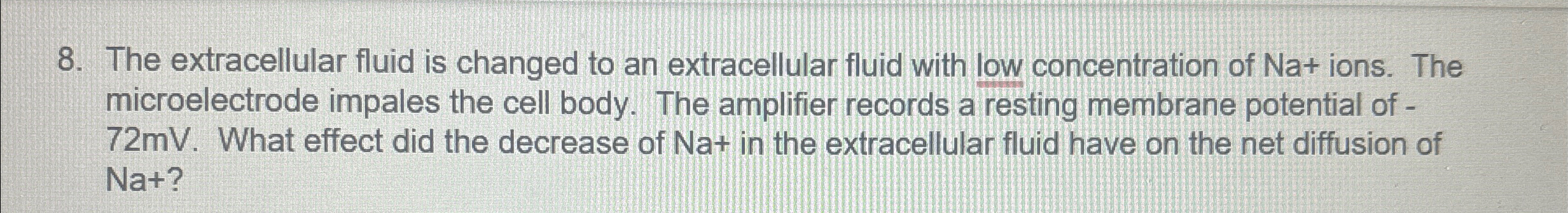 Solved The extracellular fluid is changed to an | Chegg.com