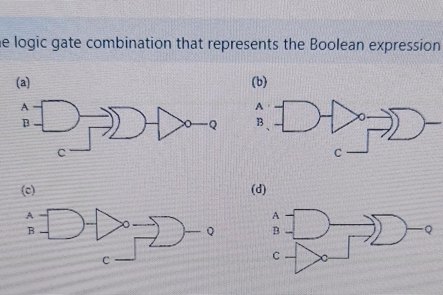 Solved Ic Gate Combination That Represents The Boolean