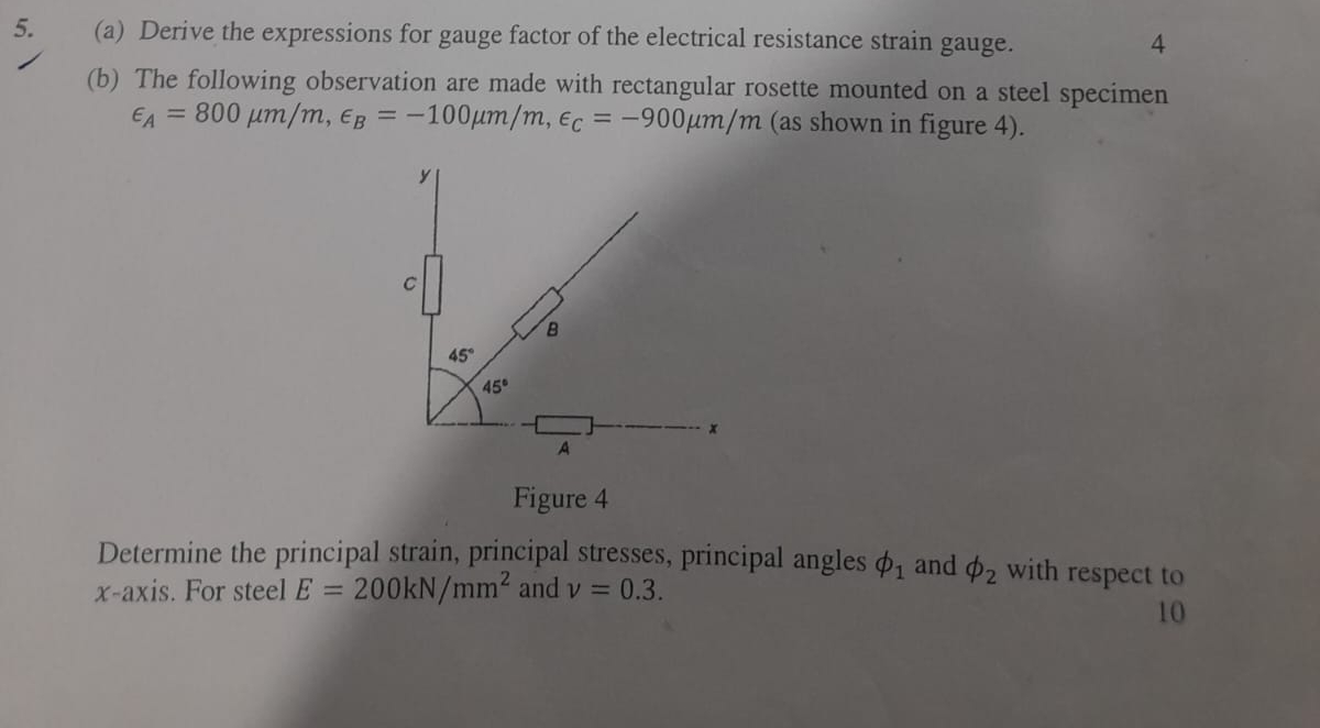 Solved (a) ﻿Derive the expressions for gauge factor of the | Chegg.com
