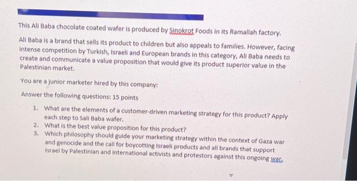 Solved This All Baba chocolate coated wafer is produced by | Chegg.com