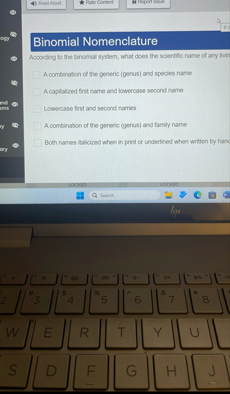 Solved 0Binomial NomenclatureAccording to the binomial | Chegg.com