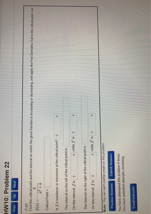 Solved HW10: Problem 22 Prev Up Next (1 pt) Find the | Chegg.com