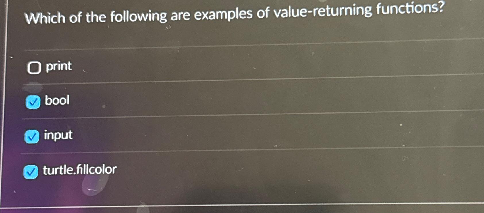 Solved Which Of The Following Are Examples Of