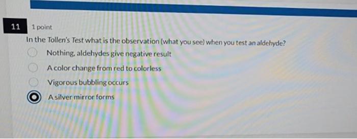 Solved In the Tollen's Test what is the observation (what | Chegg.com