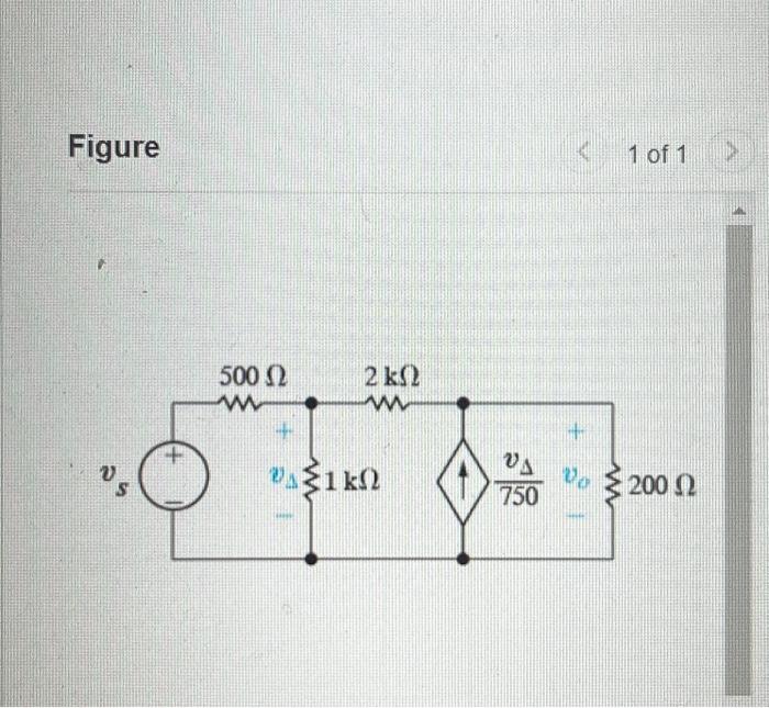 Solved Figure 1 of 1Use the node voltage method to find vo | Chegg.com