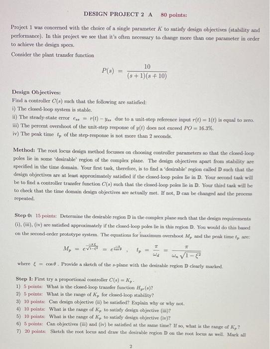 Solved Project 1 was concerned with the choice of a single | Chegg.com
