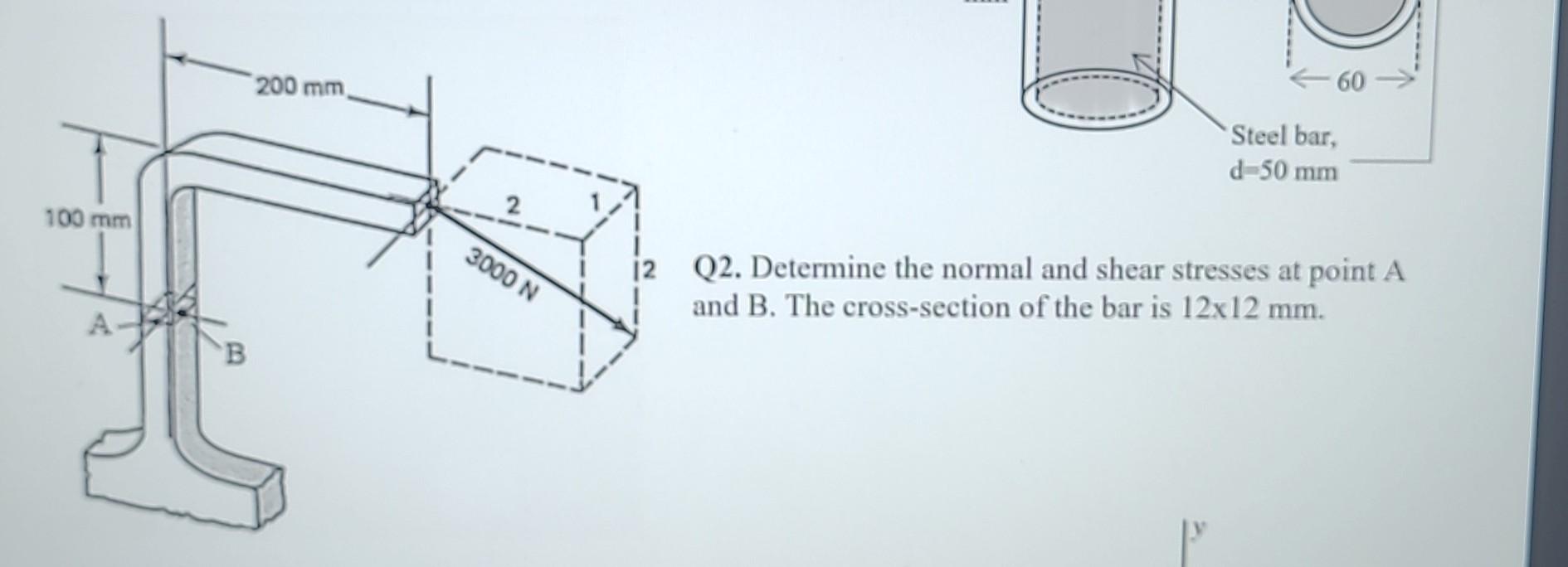 Solved Q2 Determine The Normal And Shear Stresses At Point