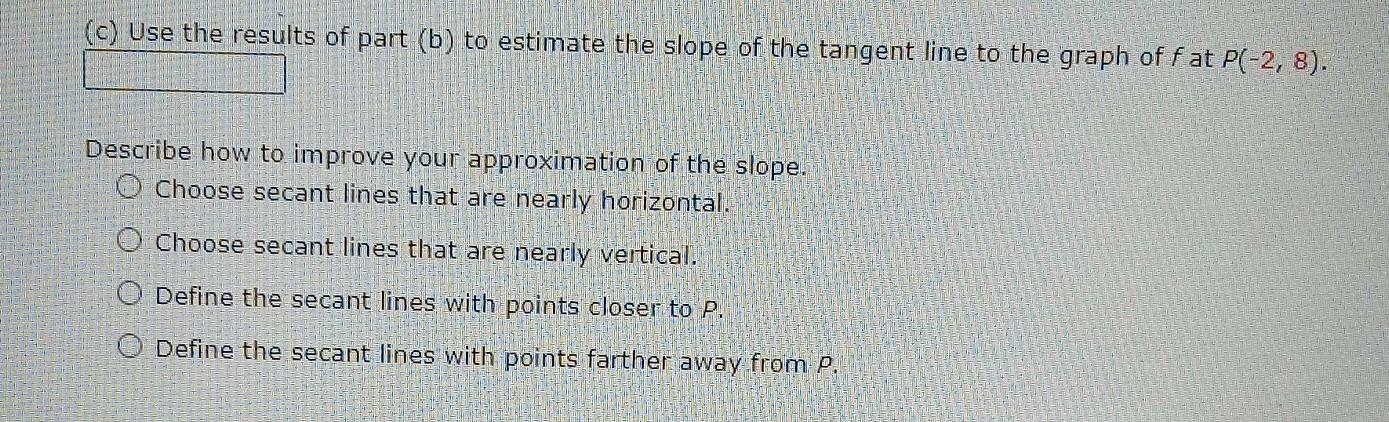 Solved Consider the function f(x) = -6x - x2 and the point | Chegg.com