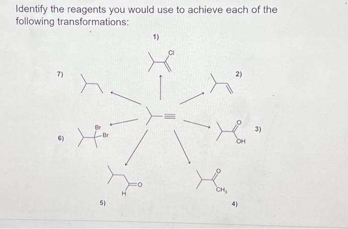 Solved Identify the reagents you would use to achieve each | Chegg.com