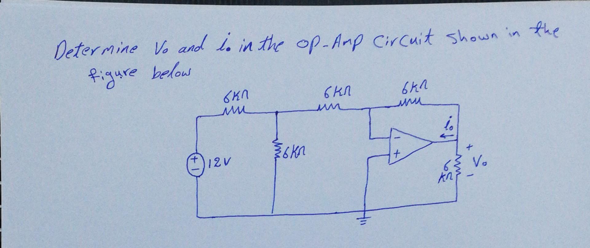 Solved Determine Vo and i0 in the op-Amp circuit shown in | Chegg.com