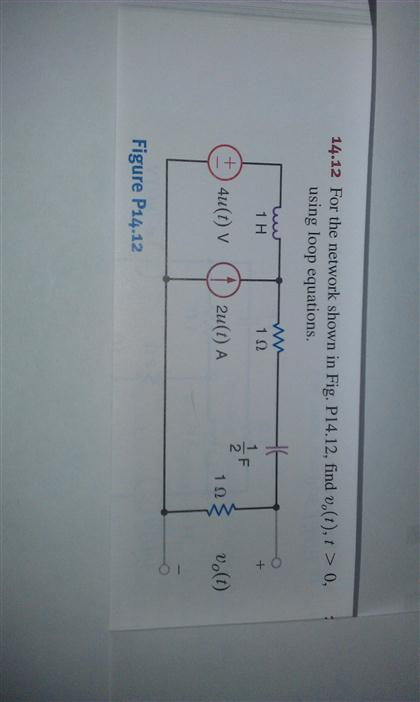 Solved For the network shown in Fig. P14. 12. find V0 (t), t | Chegg.com