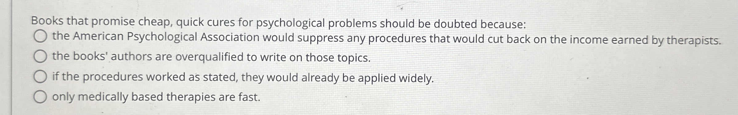 Solved Books that promise cheap, quick cures for | Chegg.com