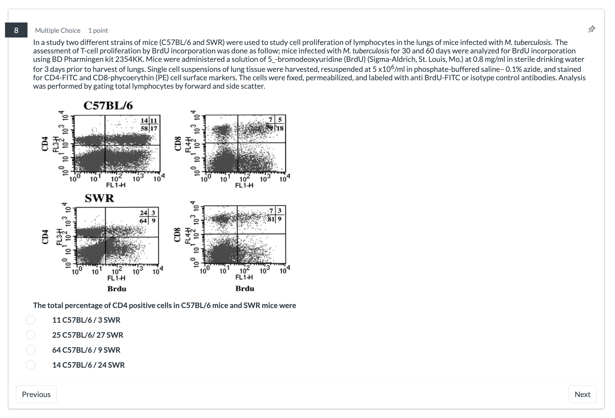 Solved In a study two different strains of mice (C57BL/6 | Chegg.com