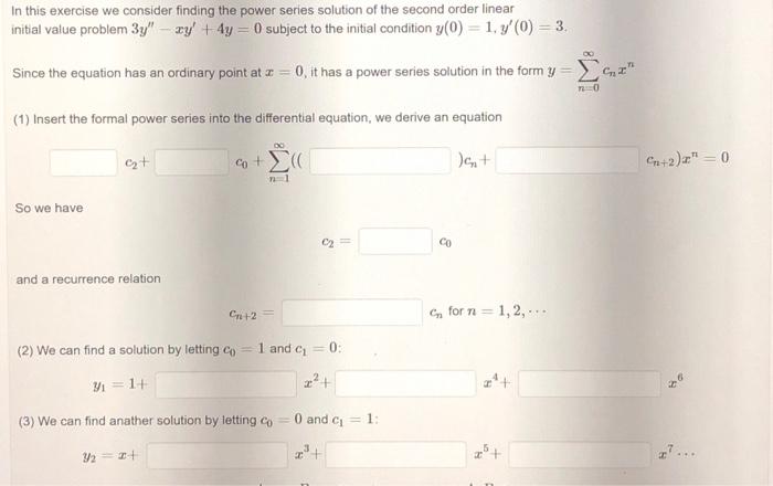 Solved In This Exercise We Consider Finding The Power Series 7411