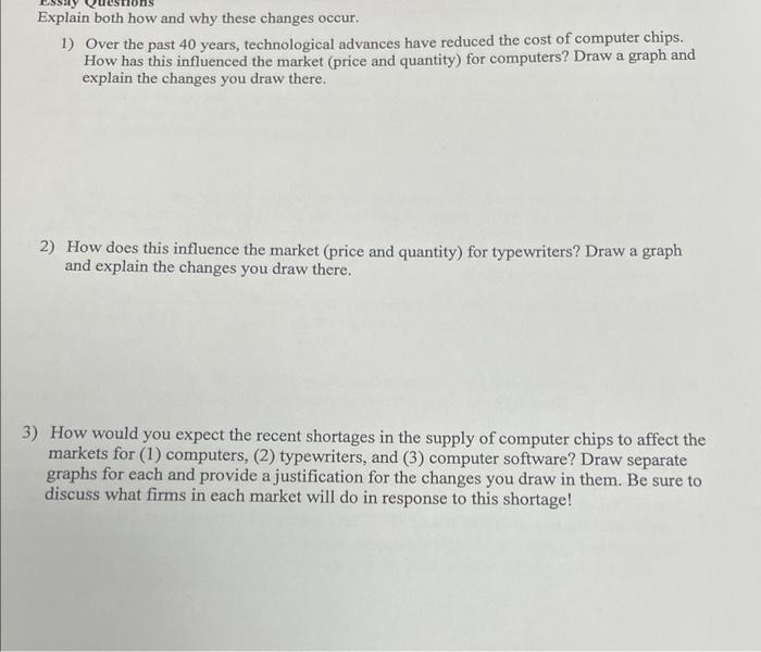 Solved Explain both how and why these changes occur. 1) Over | Chegg.com