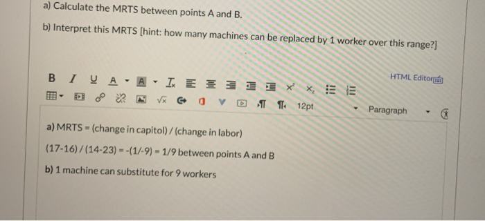 Solved The following is a graph of an isoquant for imperfect | Chegg.com