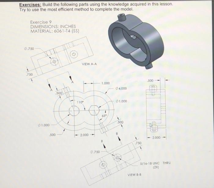Solved Exercises: Build the following parts using the | Chegg.com