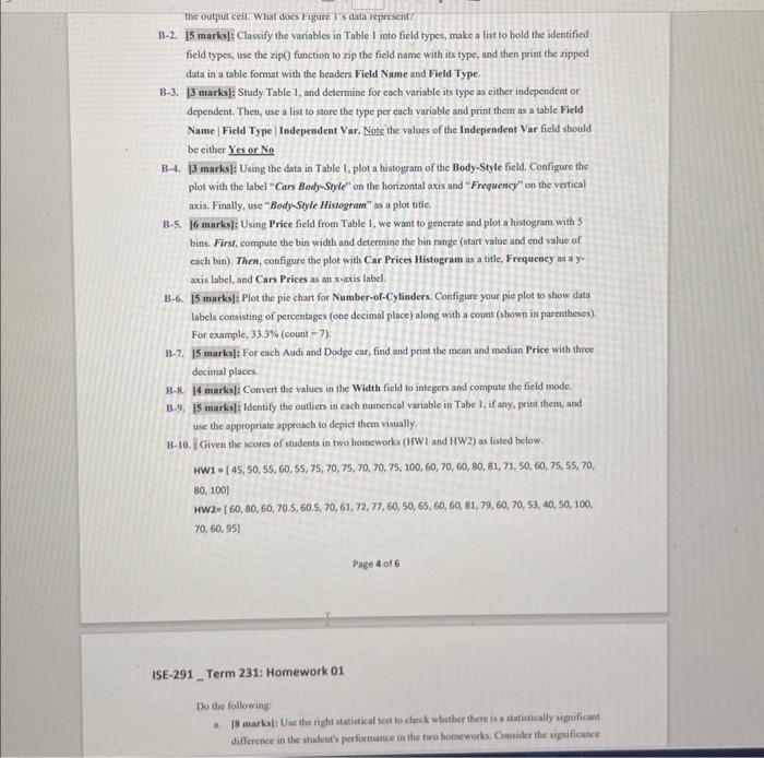 Solved B-2. 15 marks]: Classify the variables in Table 1 | Chegg.com